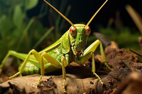 View Of Grasshopper In Nature Premium Ai Generated Image