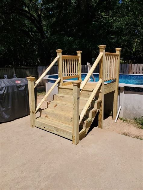 Above Ground Pool Deck Stairs