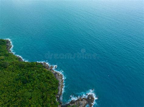 Aerial Top View Amazing Freedom Beach Small White Sand Beach With