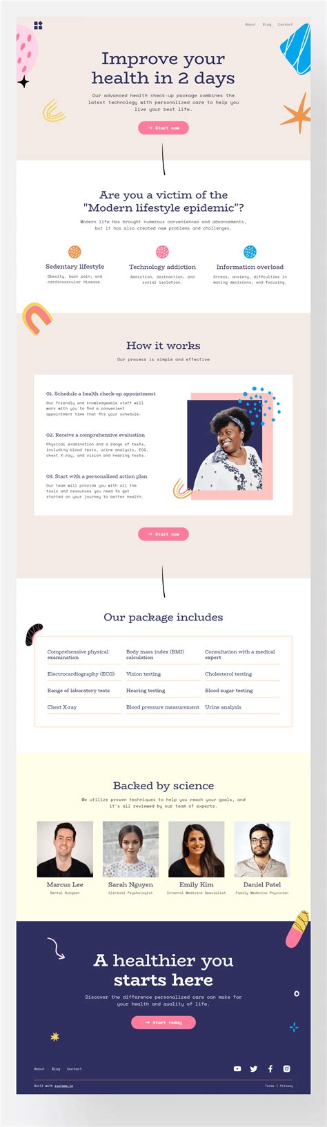 Landing Page Ui Design Medical Treatment Funky And Scribbbles By Miodrag Vulicevic On Dribbble