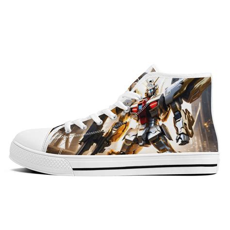 Gundam Retro Custom Uni Sex Anime Fantasy High Tops Canvas Etsy