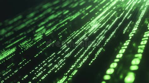 Abstract Green Binary Code Data Background Technology Cybersecurity