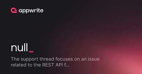 Null Threads Appwrite