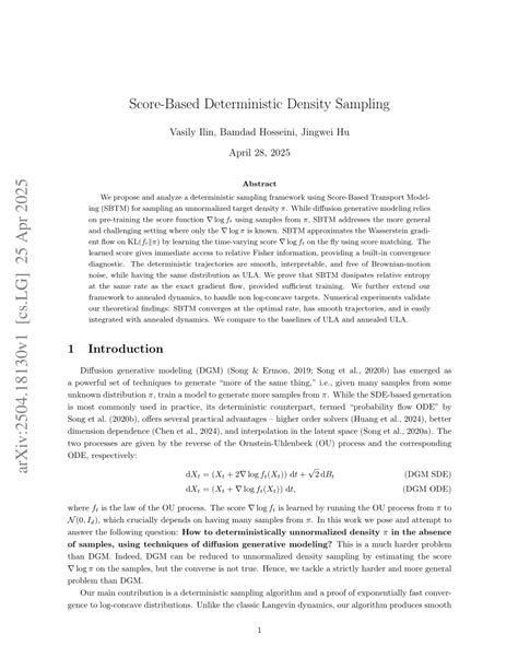 Pdf Score Based Deterministic Density Sampling