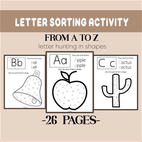 Alphabet Letter Sorting Activity With Different Shapes A To Etsy Actividades Imprimibles