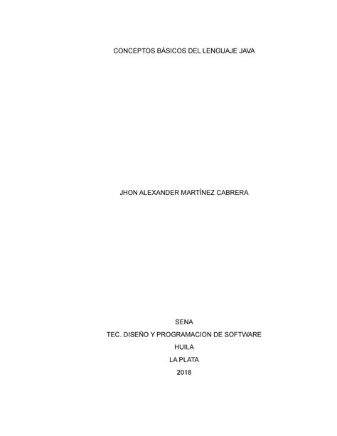 Conceptos BÁsicos Del Lenguaje Java Conceptos BÁsicos Del Lenguaje Java Jhon Alexander