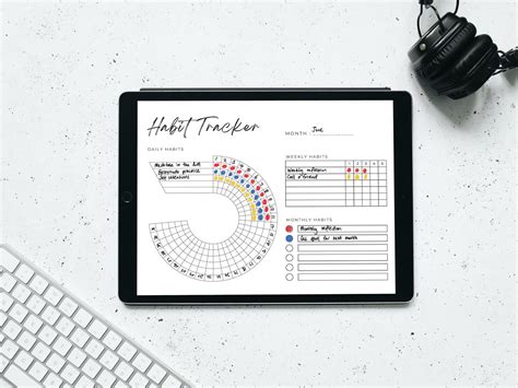 Pdf Circle Habit Tracker Printable Circular Monthly Circle Daily