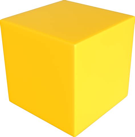 3d Render Of A Basic Yellow Geometric Cube Shape 15738500 Png