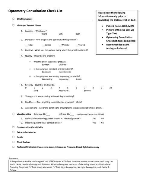 Fileoptometry Consult Checklistpdf Guide To Ykhc Medical Practices