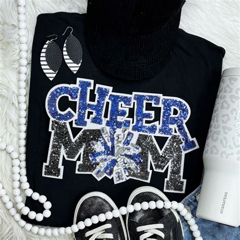 Royal Sequin Cheer Mom Patch
