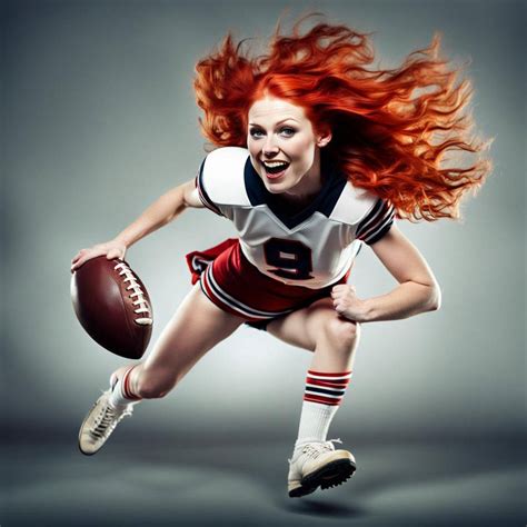Redhead Cheerleader Playing American Football Runn By Miked69 On Deviantart