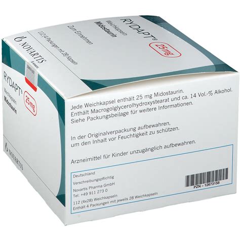 Rydapt® 25 Mg 4x28 St Mit Dem E Rezept Kaufen Shop Apotheke
