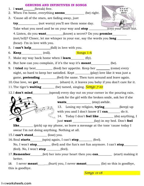 Gerund And Infinitive Interactive Worksheet English Grammar Good