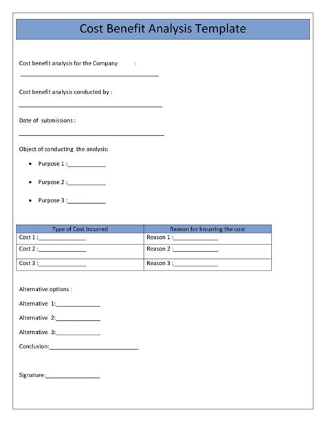 40 Cost Benefit Analysis Templates And Examples Template Lab