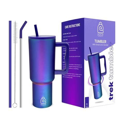 Docat 1200ml Stainless Steel Tumbler With Lid And Straw Hot And Cold Double Insulated Sipper
