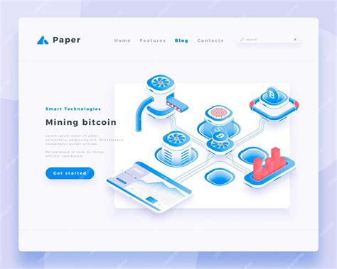 Premium Vector Mining Bitcoin Concept Landing Page Header Template