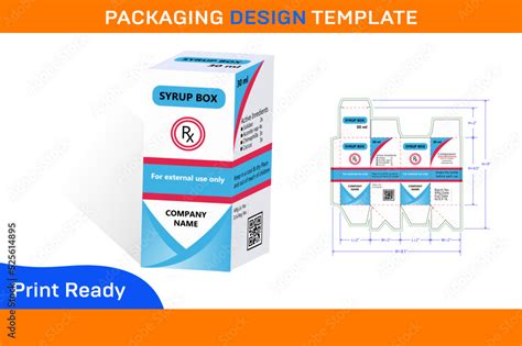 Box Packaging Design Template For 30 Ml Syrup Stock Vector Adobe Stock