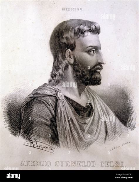 Celso Celsio Cornelio Aulo Erudito Y Medico Romano Litografia Stock