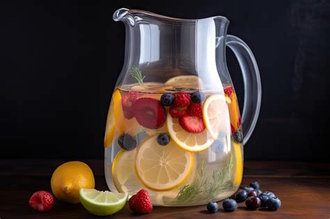 Premium Photo Jug Of Water Filled With Sliced Fruit Ready To Be
