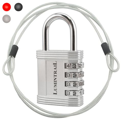 Padlock With Steel Security Cable And Set Your Own Combination Lumintrail