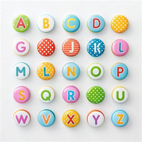 Alphabet Fridge Magnets On White Background Stock Illustration