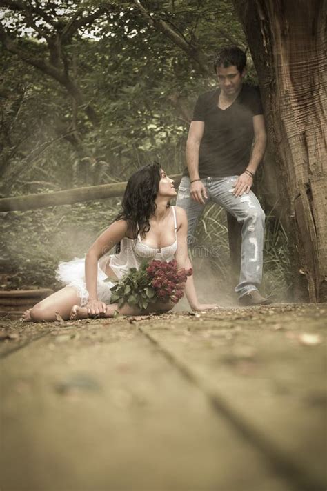 Couple In A Forest Stock Image Image Of Nature Attractive 35402891