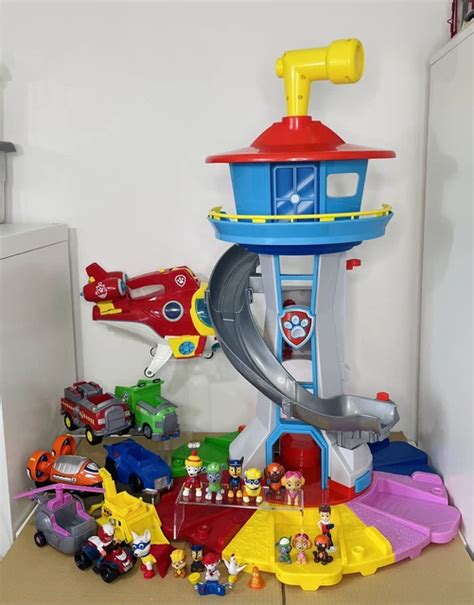 Paw Patrol My Size Lookout Tower Vehicles Figures Bundle Playset And Sub