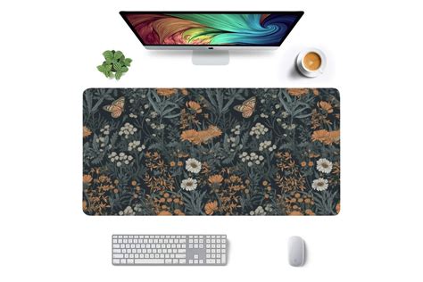 Cottagecore Mousepad Large Botanical Desk Mat Large Gamer Etsy