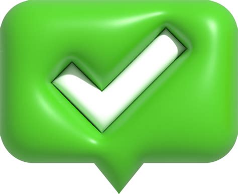 Realistic Correct Checkmark Symbol Yes Right And Approved Icon 3d