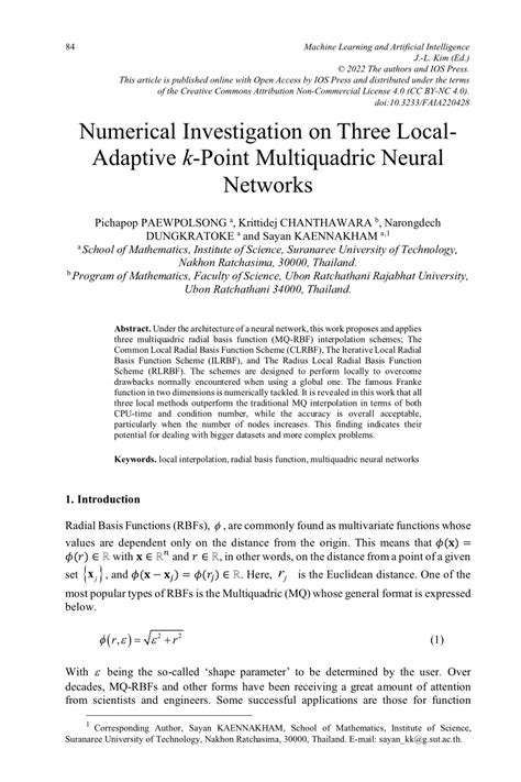 Pdf Numerical Investigation On Three Local Adaptive K Point