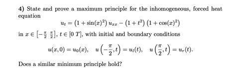 State And Prove A Maximum Principle For The Chegg