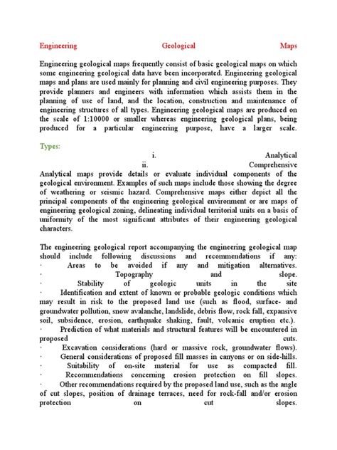 Engineering Geological Map Classification Pdf Geotechnical