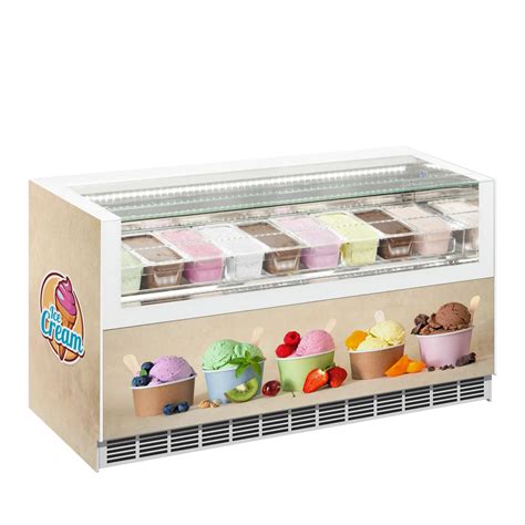 Tefcold Oneshow Free Large 9 X Napoli Pan White Flat Glass Ice Cream