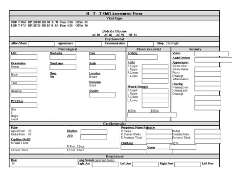 Htt Assessment Interactive H T T Shift Assessment Form Vital