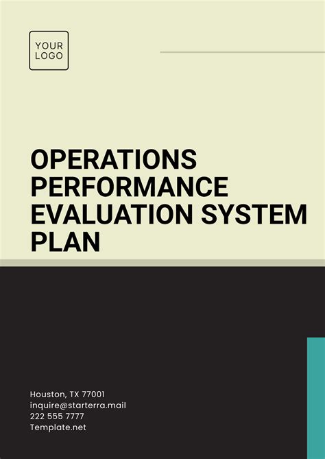 Free Operations Performance Evaluation System Plan Template To Edit Online