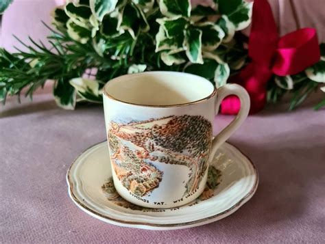 Vintage Souvenir Cup And Saucerpin Dish Symonds Yat Wye Walley Sex
