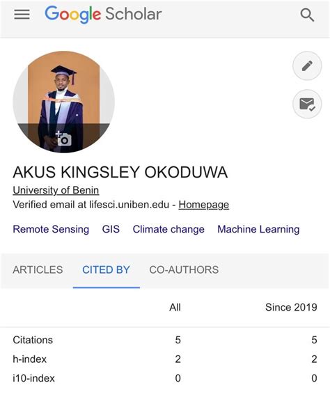 Akus Okoduwa On Linkedin My Target Is To Hit 10000 Citations Before