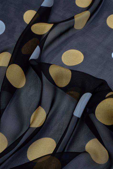 Muslin And Viscose Silk With Polka Dots