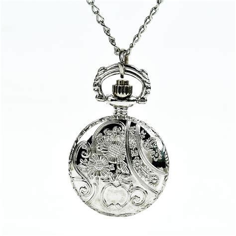 Wild Simple Small Silver Apple Pocket Watch Vicedeal