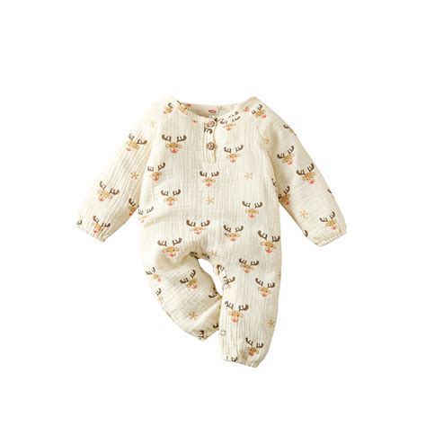 Mameluco Para Bebé Recién Nacido Niño Niña Mono De Lino De Algodón Navideño Nituyy Xz1005