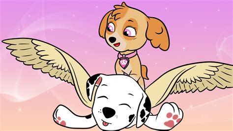 Marshall X Skye Flying Paw Patrol By Biuchoco On Deviantart