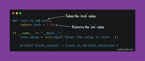 Python Program To Convert Inch To Centimeter Codevscolor