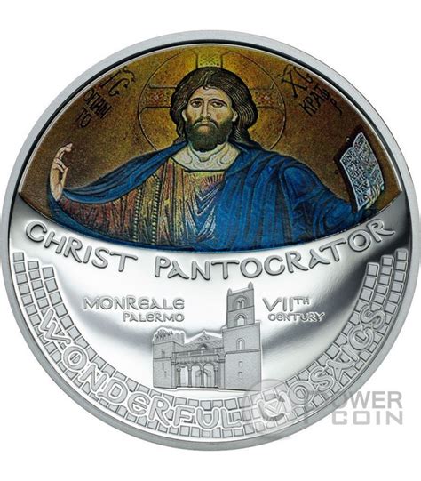 Christ Pantocrator Mosaic Convex 1 Oz Silver Coin 5 Cook Islands 2016