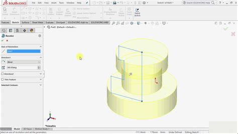 3d Revolve Feature Solid Works Tutorial Youtube