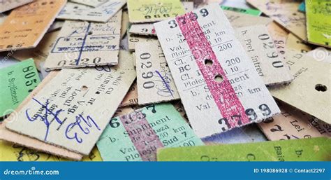 Old Train Tickets Used On Fast And Express Trains From Romania Stock