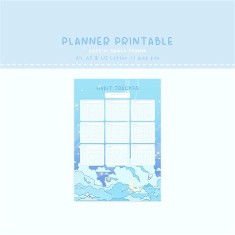 Habit Tracker 30 Day Tracker Printable Planner Insert Planner