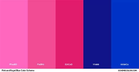 Pink Royal Blue Color Palettes 15 Pink Color Palette Inspirations With