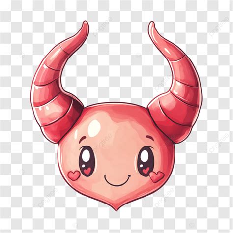 Cute Pink Devil Cartoon Clipart Cute Devil Clipart Kawaii Demon Illustration Pink Horned