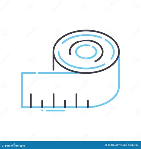 Measuring Tape Line Icon Outline Symbol Vector Illustration Concept Sign Stock Vector