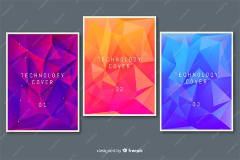 Colorful Technology Cover Collection Free Vector